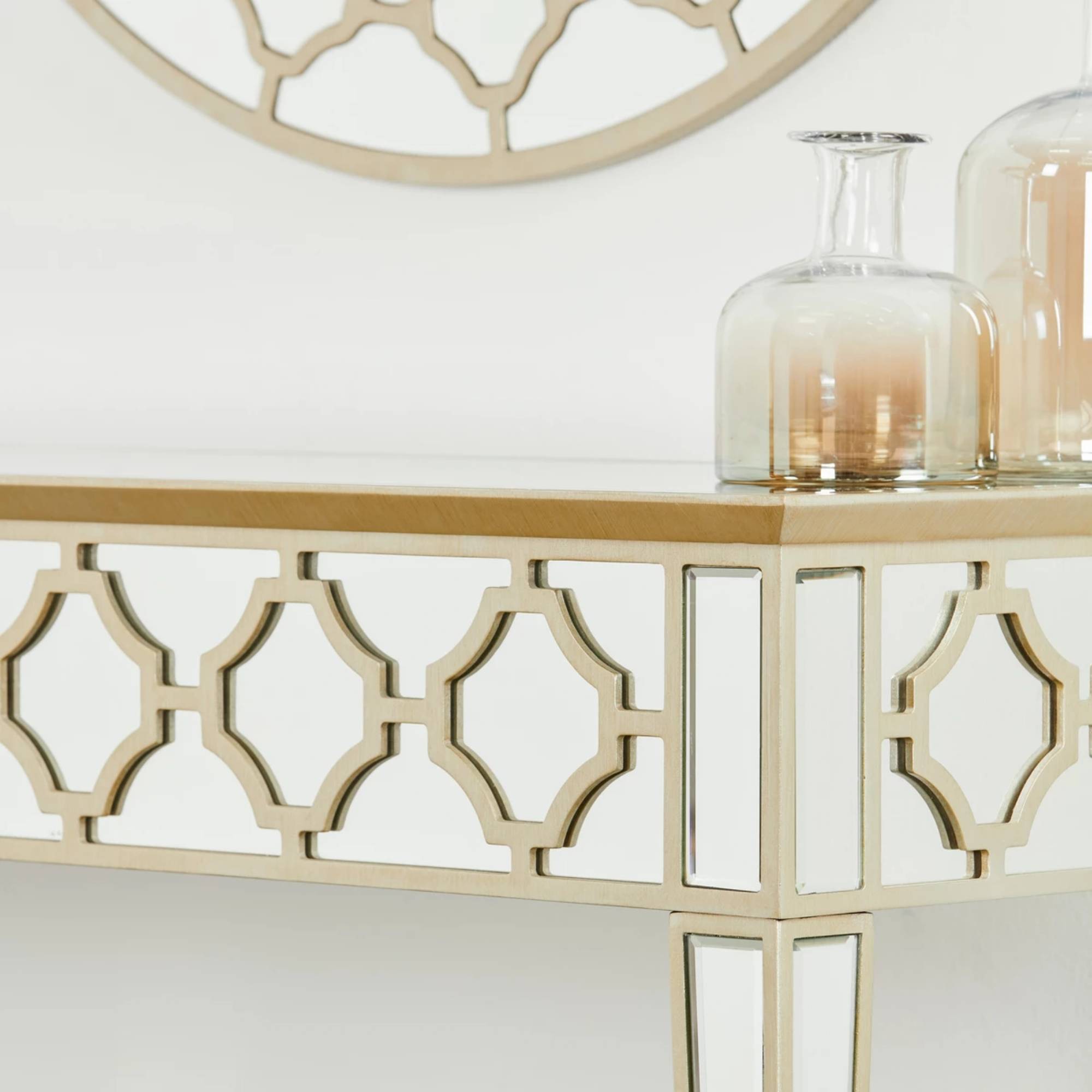 RABAT Mirrored Moroccan Gold Collection - Console Table | AVIVANA