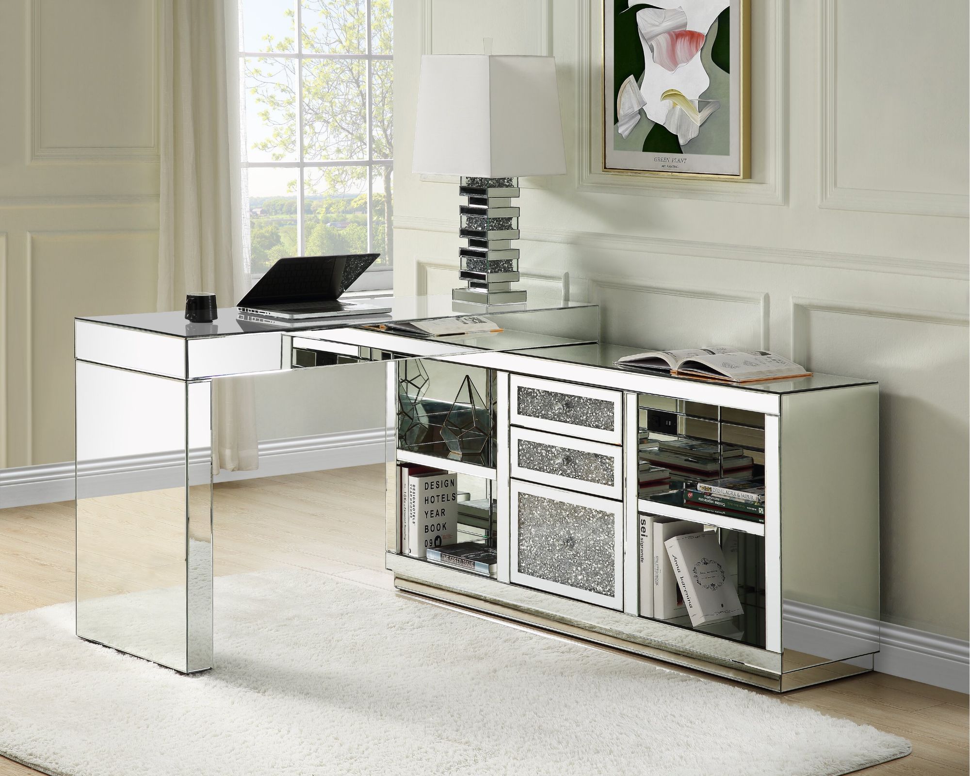 TAL Mirrored Console Executive Desk | AVIVANA